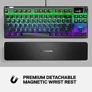 SteelSeries Apex 7 TKL Compact Mechanical Gaming Keyboard – OLED Smart Display – USB Passthrough and Media Controls – Tactile and Quiet – RGB Backlit (Brown Switch)