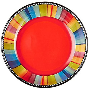 Certified International Sierra 9" Soup/Pasta Bowl, Set of 4 Assorted Designs, Multicolored