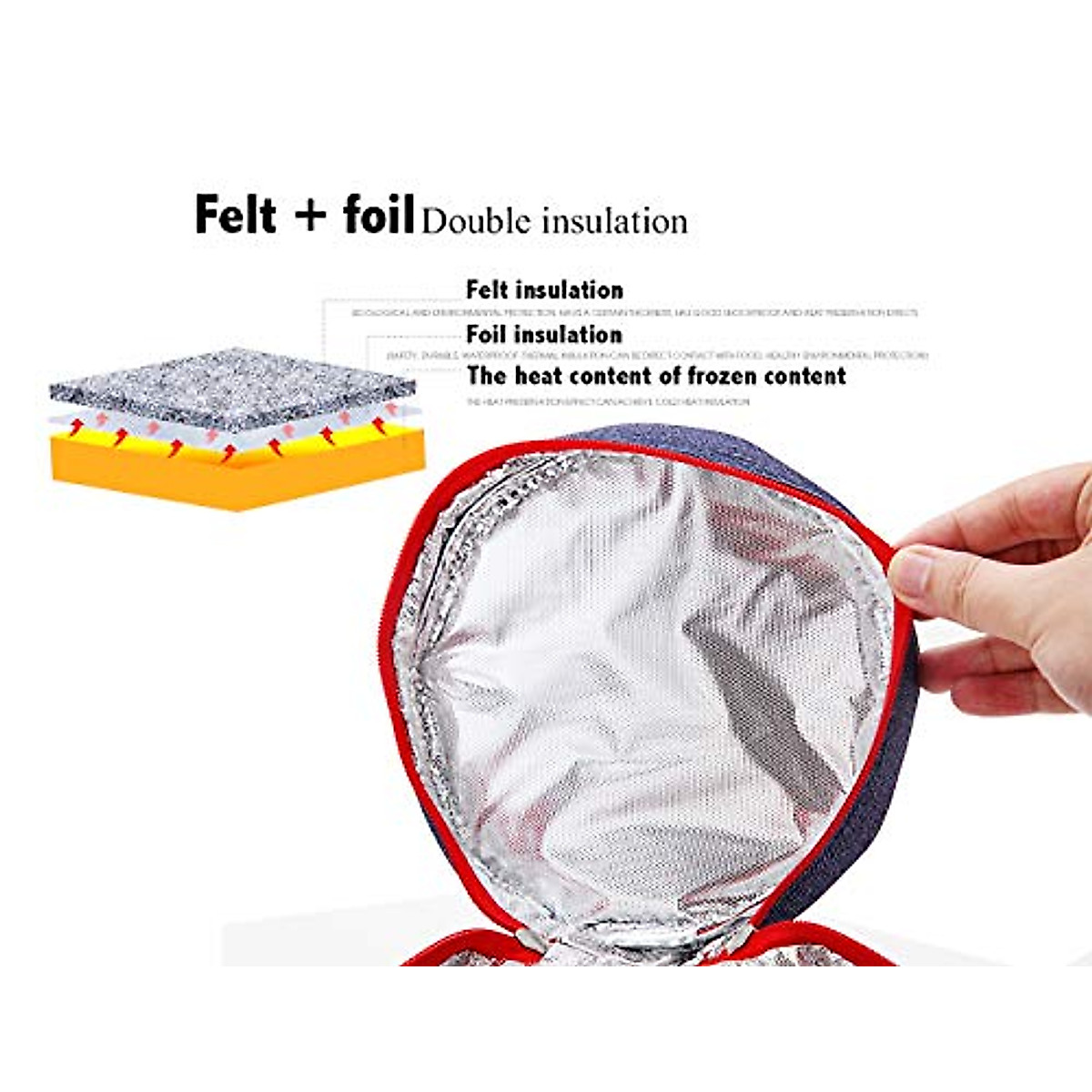 WORTHBUY Lunch Box Stainless Steel, Insulated Compartment Lunch Container For Hot Food, Spoon & Fork Set, Lunch Bag For Adults(Bpa-Free, 3-Tier)