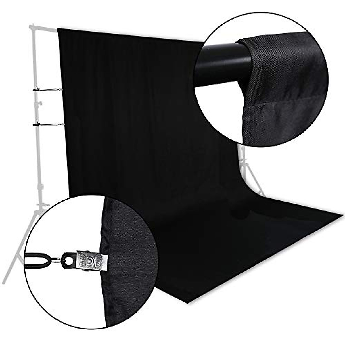 CIPAZEE Black Backdrop Photo Background - 8x10FT Backdrop Photography Background Screen for Video Recording Photoshoot Picture Photography
