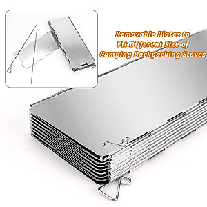 Folding Outdoor Stove Windscreen, Laelr 16 Plates Aluminum Camping Stove Windscreen with Carrying Bag, Lightweight Compact Folding Camp Stove Windshield for Camping Picnic, Backpacking, Cooking