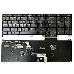 GinTai Laptops Keyboard Backlit US Replacement for Dell Alienware 17 R5 Area 51M 0WYFCV WYFCV RGB PK132F11A01 NSK-EYBBC IT（Black）
