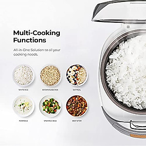 CUCKOO CR-0632F | 6-Cup (Uncooked) Micom Rice Cooker | 9 Menu Options: White Rice, Brown Rice & More, Nonstick Inner Pot, Made in Korea | White/Grey