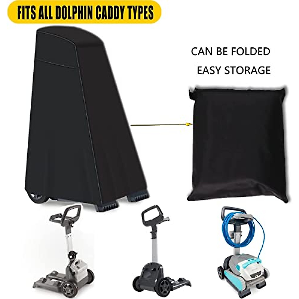 Pool Cleaner Caddy Cover Compatible with Dolphin, Outdoor Waterproof Thick Fabric Sunray/Dust/Wind/Weather/Rip Resistant Caddy Cover Suitable for Most Brands Robotic Pool Cleaner