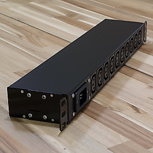 WatchfulEyE WTH-CS/PDU-C13-E (US121052E) Heavy Duty Metal 1U Rack Mount PDU, Inlet C20 20A 120/240V Open end (Without Extension Cord), Outlet C13 x10 Ports