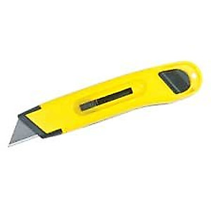 Retractable Utility Knife,Plastic Handle,6",Yellow Qty:6