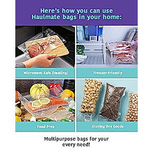 HAULMATE Vacuum Seal Bags (Set of 2) - 8"x50" Food Saver Vacuum Sealer Bags Rolls with Roll Cutter, Maximum Airtight Sealer Suction, 7-Layer Pierce-Resistant Material, Clamp Vacuum Sealer Compatible