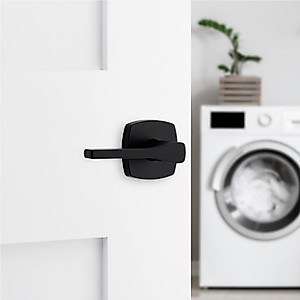 Kwikset Tripoli Passage Hall/Closet Lever with Soft Modern Rose in Matte Black 97200-919