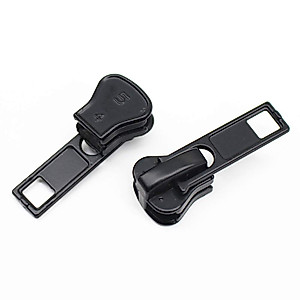 YaHoGa 10 Pieces #5 Black Zipper Sliders Zipper Repair Zipper Replacement for Plastic Jacket Zippers