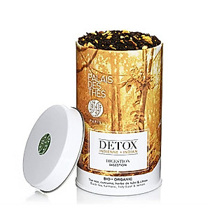 Palais des Thés - Organic Indian Detox Black Tea for Digestion with Turmeric, Holy Basil, and Lemon - 3.5oz Loose Leaf Metal Gift Tin