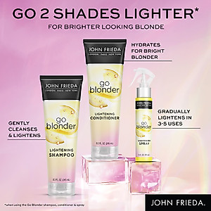 John Frieda Go Blonder Lightening Shampoo for Blonde Color-Treated Hair, Paraben, Phthalate, Silicone and Ammonia Free, Cruelty Free, Vegan Friendly Shampoo 8.3 oz Bottle