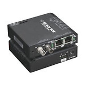 BLACK BOX CORPORATION LBH100A-H-ST / Hardened Media Converter Switch /2 x RJ-45 , 1 x ST Duplex - 10/100Base-TX, 100Base-X - External, Rack-mountable