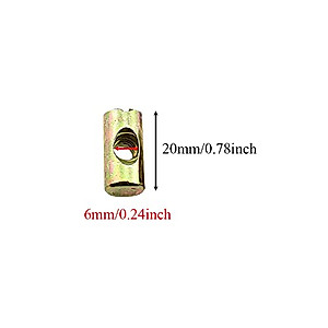 Hao Pro M6x20mm Barrel Nuts Cross Dowels Slotted Bolts Hardware Clean Tight Thread Proper Insert Sturdy Firm Holding Easy Install Align Smooth Screw in Snug Fit for Beds Crib Furniture Chairs 6PCS