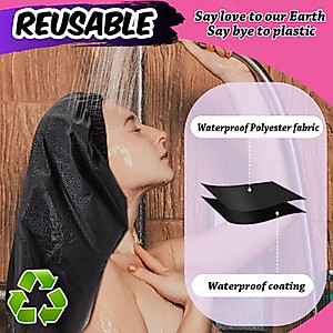 SATINIOR Braid Shower Cap Large Jumbo Shower Cap for Braid Adjustable and Foldable with Drying Loop Extra Big for Long Curly Hair Braids