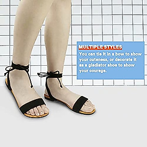 DAYDAYGO Sandals for Women - Womens Comfortable Open Toe Ankle Wrap Lace Up Flat Sandals - Women’s Sandal Ankle Tie Up Black Size 11