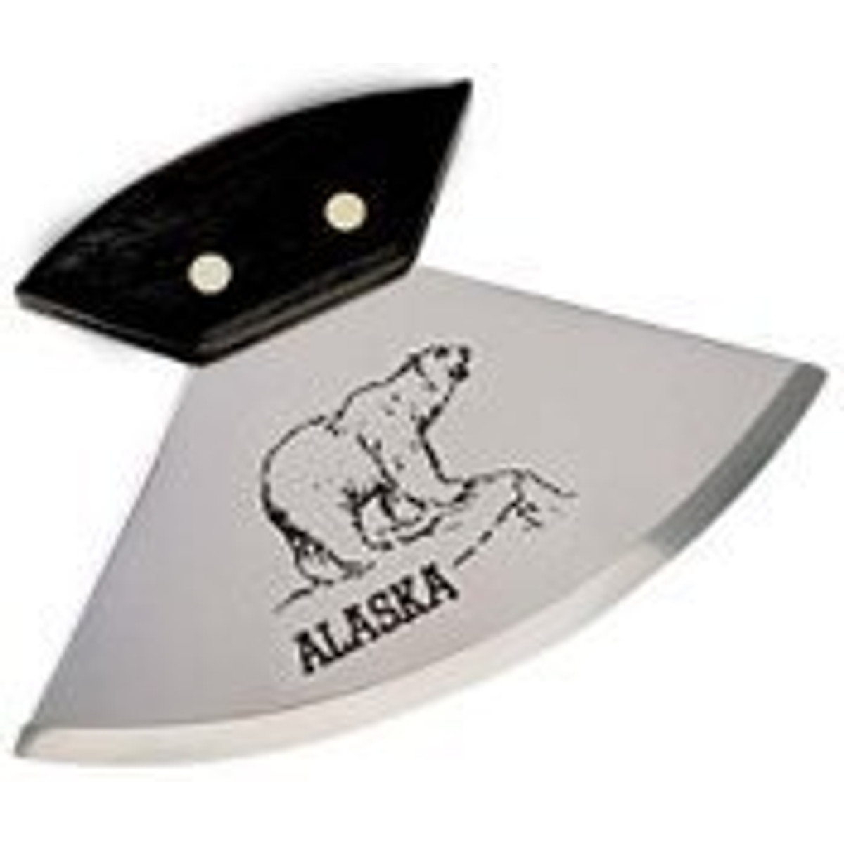 6" Walnut Ulu with Polar Bear Etching Knife