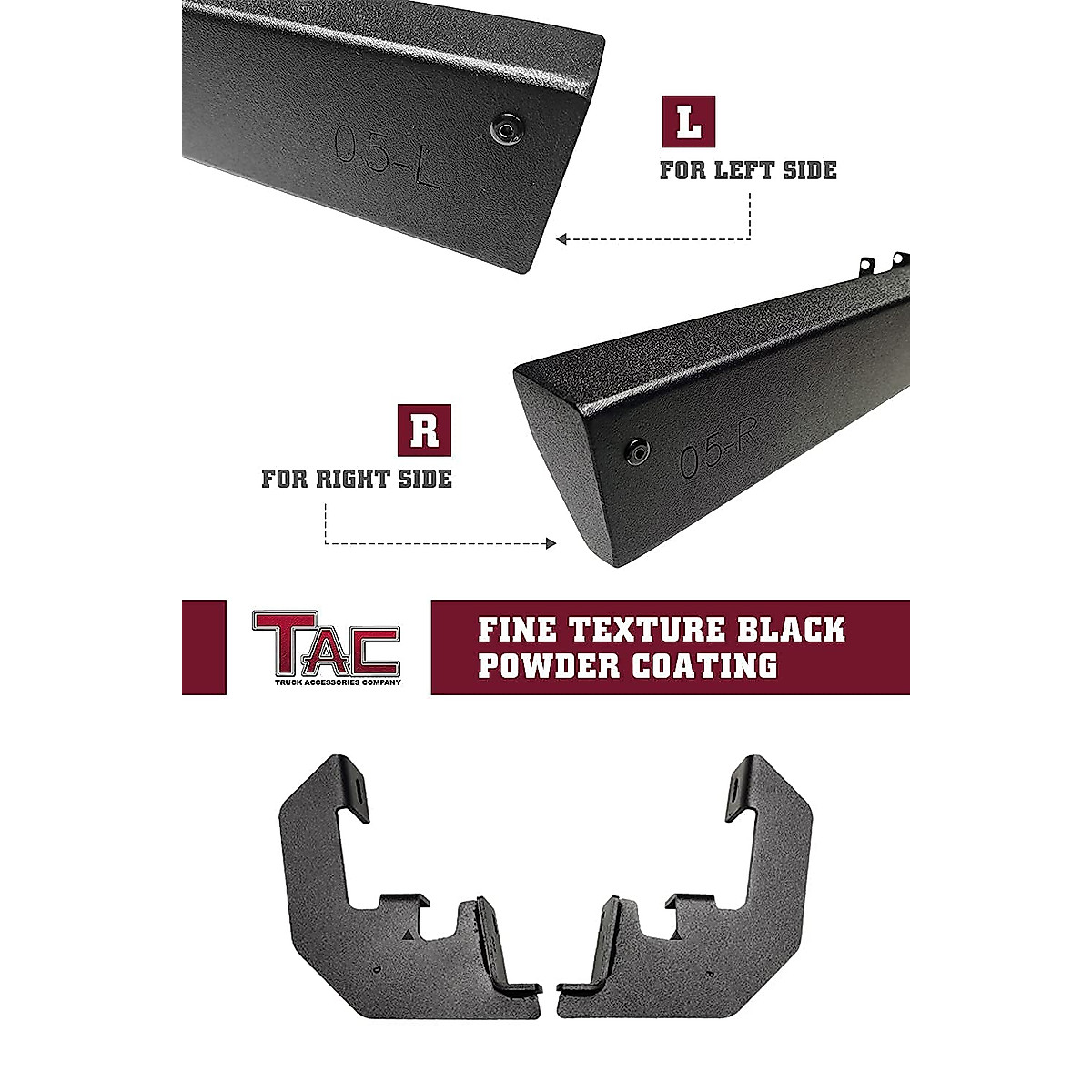 TAC Sidewinder Running Boards Fit 2019-2024 Ford Ranger SuperCrew Cab Truck Pickup 4” Drop Fine Texture Black Side Steps Nerf Bars Rock Slider Armor Off-Road Accessories (2pcs)