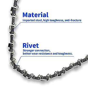 PANZHENG Chainsaw Chain for 12-Inch Bars, S44, 3/8" LP Pitch - .050" Gauge - 44 Drive Links, fits Oregon, Stihl, Husqvarna, Echo, Homelite, Poulan, Worx, Chicago（3-Pack）