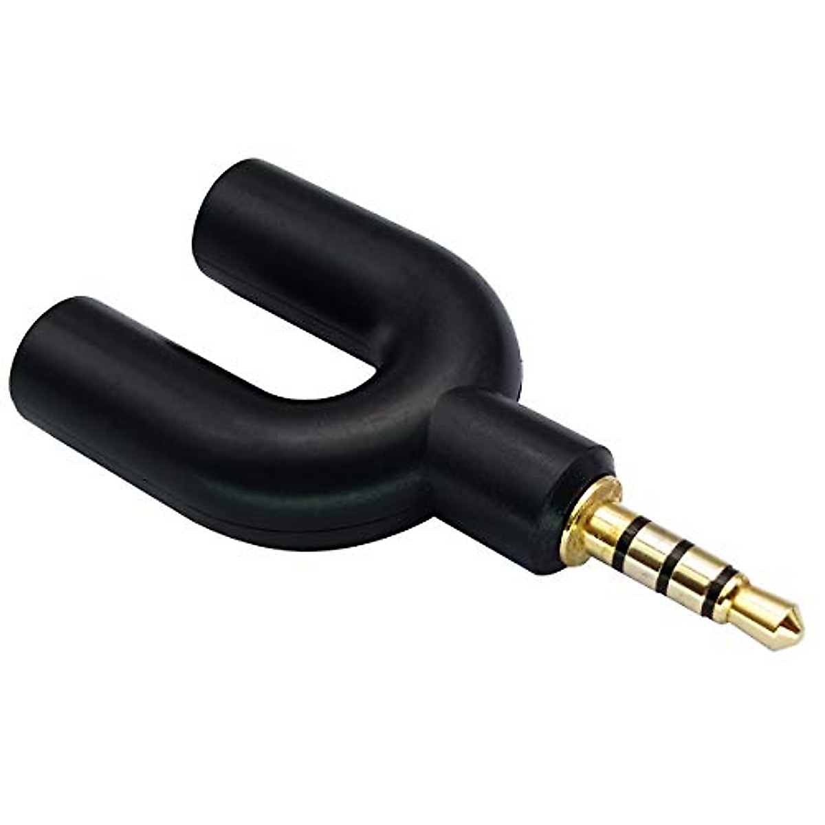 AAOTOKK 3.5mm Headphone Y Splitter Adapter Gold Plated 4 Pole 3.5mm Male to 3.5MM Headphone+Microphone (MIC) Female Plugs Audio Stereo Converter(2-Pack)