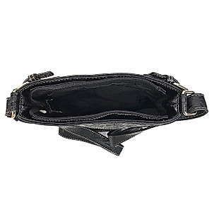 Justin West Tooled Turquoise Stone Cross Laser Cut Crossbody Messenger Bag Handbag Purse with Concealed Carry and Phone Slot (Olive)