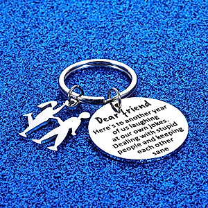 Birthday Gifts for Best Friends Gifts for Women Men Funny Keychain Friendship Gifts for Friends Female Male Bestie BFF Soul Sister Brother Coworker Boss Neighbor Christmas Stocking Stuffers Keyring