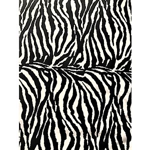 Zebra Poly Cotton Animal Print Fabric 58" Wide by The Yard (Zebra White/Black)