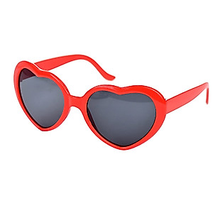JYZOBJHB Party Sunglasses Heart Shape Party Favors Supplies Eyewear for Kids Adults Unisex Pack of 12 Pieces UV Protection Neon Color 80's Bulk (12 Red)