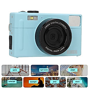 Heayzoki Portable 1080P FHD Mini Digital Camera 3 Inch LCD Display Monitor 16X Digital Zoom 24MP Video Camera Video Recorder Camera(Blue)