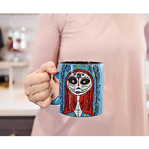 The Nightmare Before Christmas Jack and Sally Day of the Dead Ceramic Coffee Mug | Official Disney Kitchen Accessories | Oversized Cup For Home Kitchen, Holiday Drinkware | Holds 20 Ounces