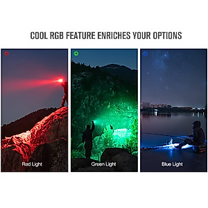 OLIGHT Marauder Mini 7,000 Lumens Bright Flashlight with 600 Meters Beam Distance, Powerful RGB Flashights, Magnetic Rechargeable Lights for Outdoors Work, Hunting, and Searching (Midnight Blue)