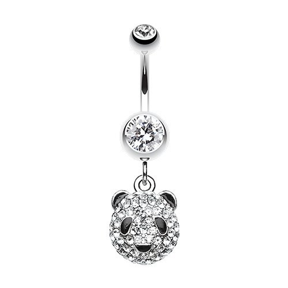WildKlass Jewelry Precious Panda 316L Surgical Steel Belly Button Ring