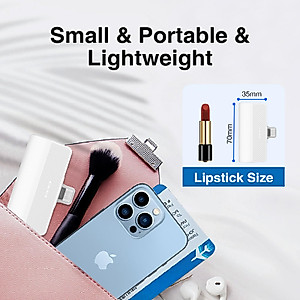 ATGIH Portable Charger for iPhone,5000mAh Ultra-Compact Fast Power Bank Compatible with iPhone 6/7/8/SE/11/XR/12/12 Pro Max/13/13 Pro Max/14/14 Pro Max/14 Plus/iPad Series（White）