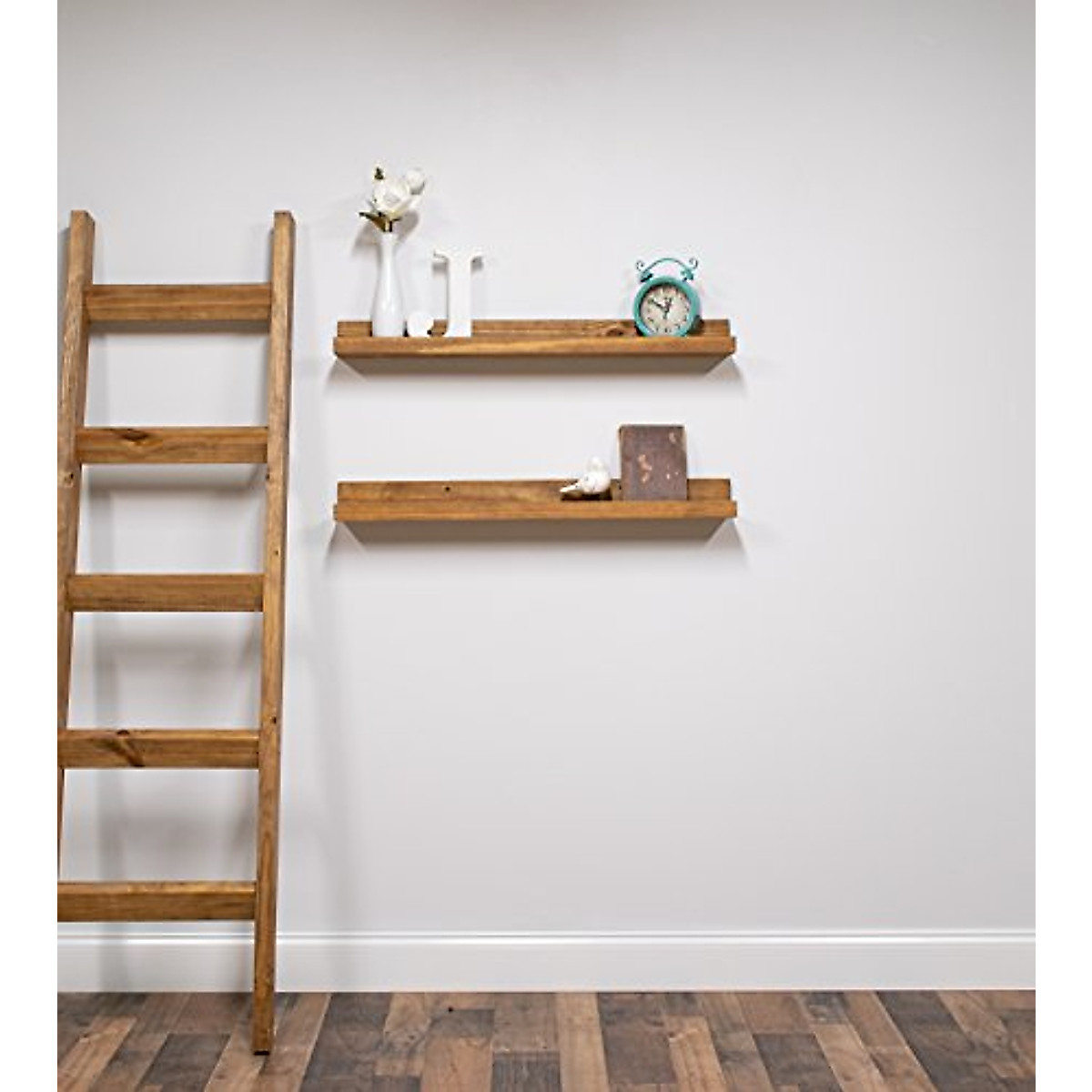 JustKnotWood Wood Picture Ledge Floating Ledge Wall Shelves, 36 inch, Early American