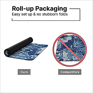 Compadible - Modern Chair Mat for Hard Floors, 36”x47”, Anti-Slip, Minimalist/Abstract Design, Floor Protector (Hardwood & Tiles) for Office, Home, and Gaming Computer Setup (Blueprint)