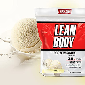 Labrada Nutrition Lean Body Hi-Protein Meal Replacement Shake, Vanilla, 2.47-Pound Tub Packaging May Vary