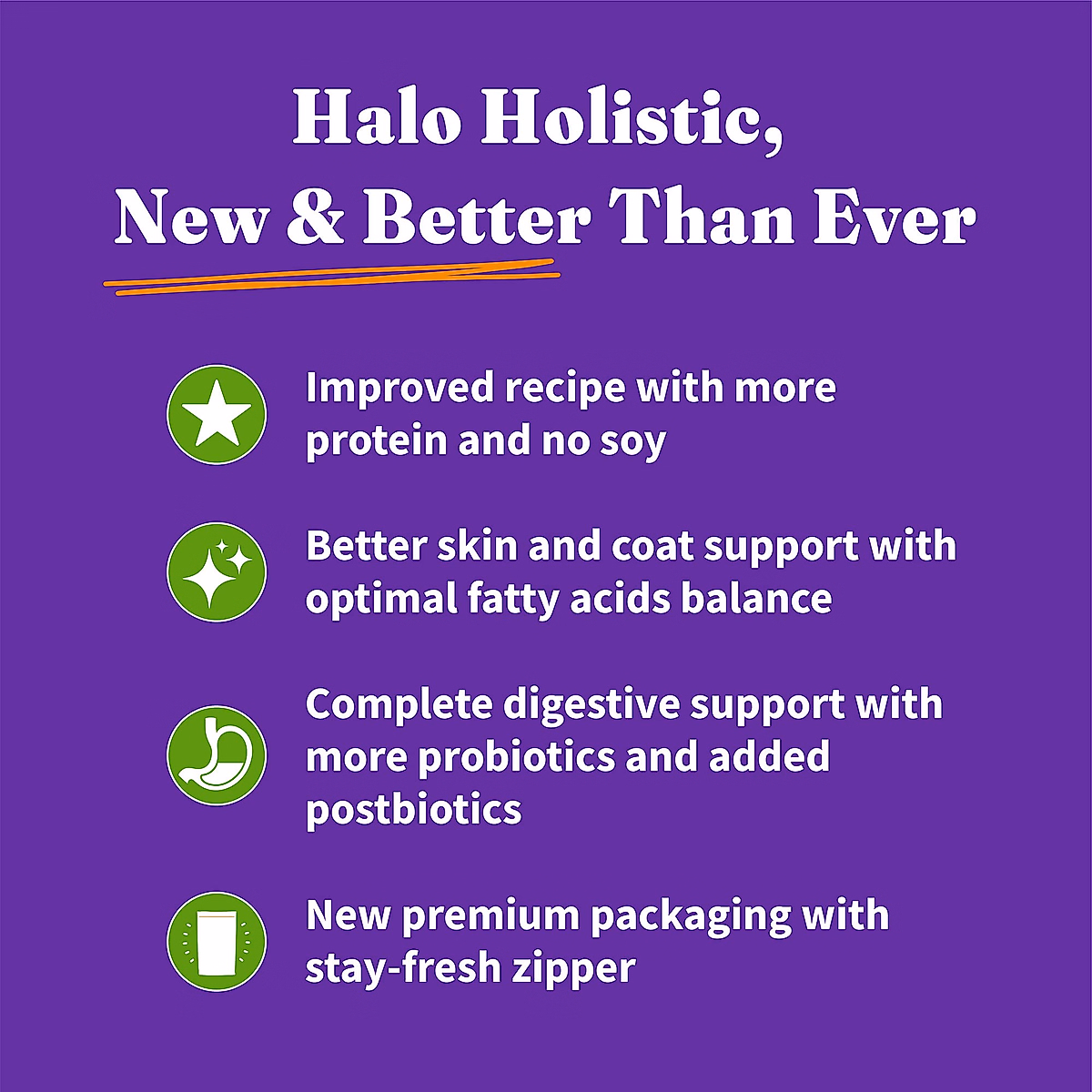 Halo Holistic Plant-Based Recipe With Superfoods, Complete Digestive Health, Vegan Dry Dog Food Bag, Adult Formula, 10-lb Bag