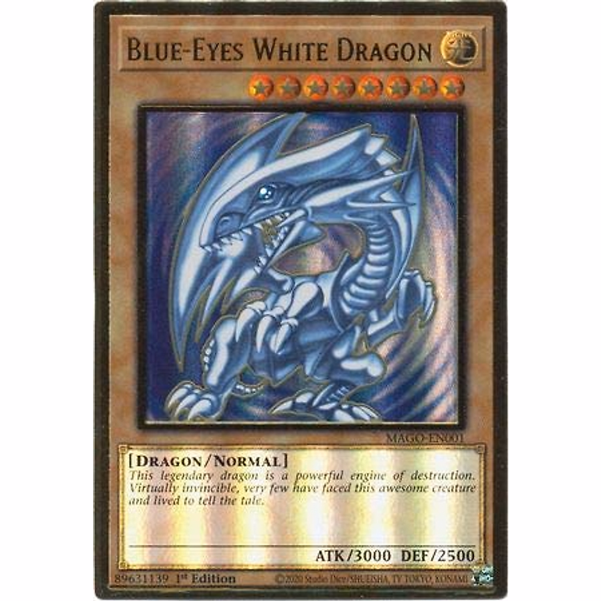 Blue-Eyes White Dragon - MAGO-EN001 - Premium Gold Rare - 1st Edition