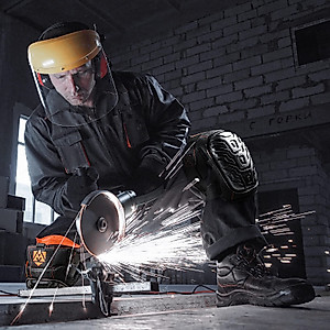 AMPAS Construction Knee Pads for Men and Women for Cleaning Floors Roofing Gardening,Heavy Duty Support Knee pads with Gel and Thick Foam Cushion and Improved Adjustable Thigh and Shin Straps