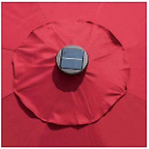 Outdoor Garden Parasols 2.7M Garden Parasol Umbrella 360-Degree LED Market Patio Umbrella with 8 LED Solar Lights Outdoor Patio Beach Sun Shade,Without Parasol Base