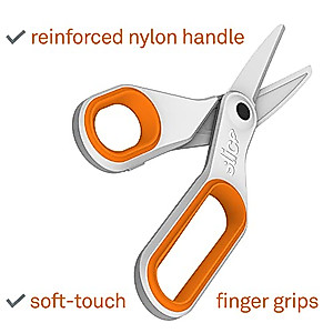 Slice 10545 Ceramic (Large), Rounded Tip Finger-Friendly Edge, Safer Choice, Lasts 11x Longer Than Metal, Safety Scissors (1 Pack) & 10515 Mini Box Cutter, Ceramic Blade Locks Into Position