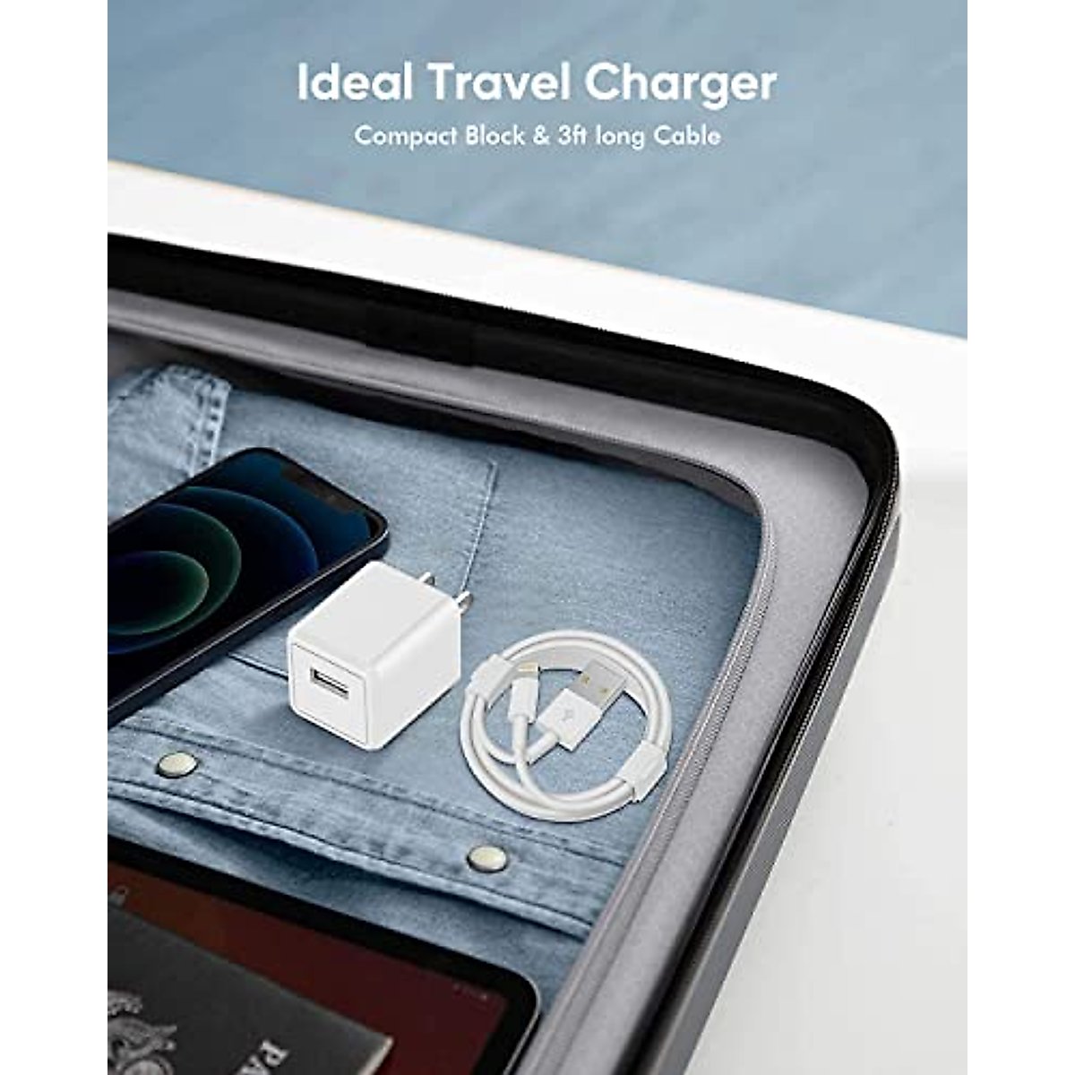 iPhone Charger [Apple MFi Certified] 2 Pack Apple iPhone Charging Lightning Cable Data Sync Cord with USB Wall Charger Block Box Travel Plug Adapter for iPhone 14/13/Pro/Max/XR/X/Xs/Max/8/Plus/AirPod
