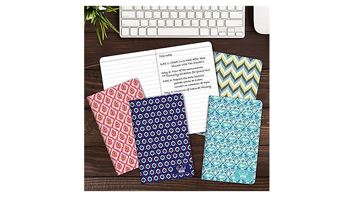 Elan 5x8 Ikat Pattern Field Notebook – Pack of 5 for Notes & Journaling