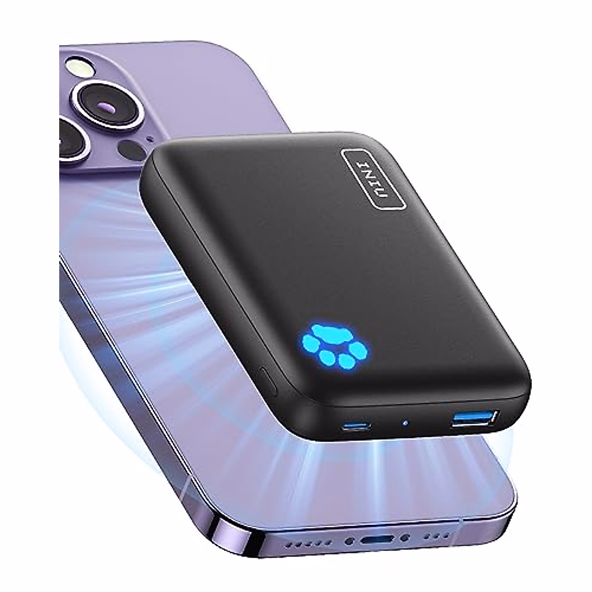 INIU for Magsafe Portable Charger, Small 10000mAh 20W PD Magnetic Power Bank, USB C in&Out Wireless Battery Pack Phone Charger, Only for iPhone 15/15 Plus/15 Pro/15 Pro Max, iPhone 14/13/12 Series