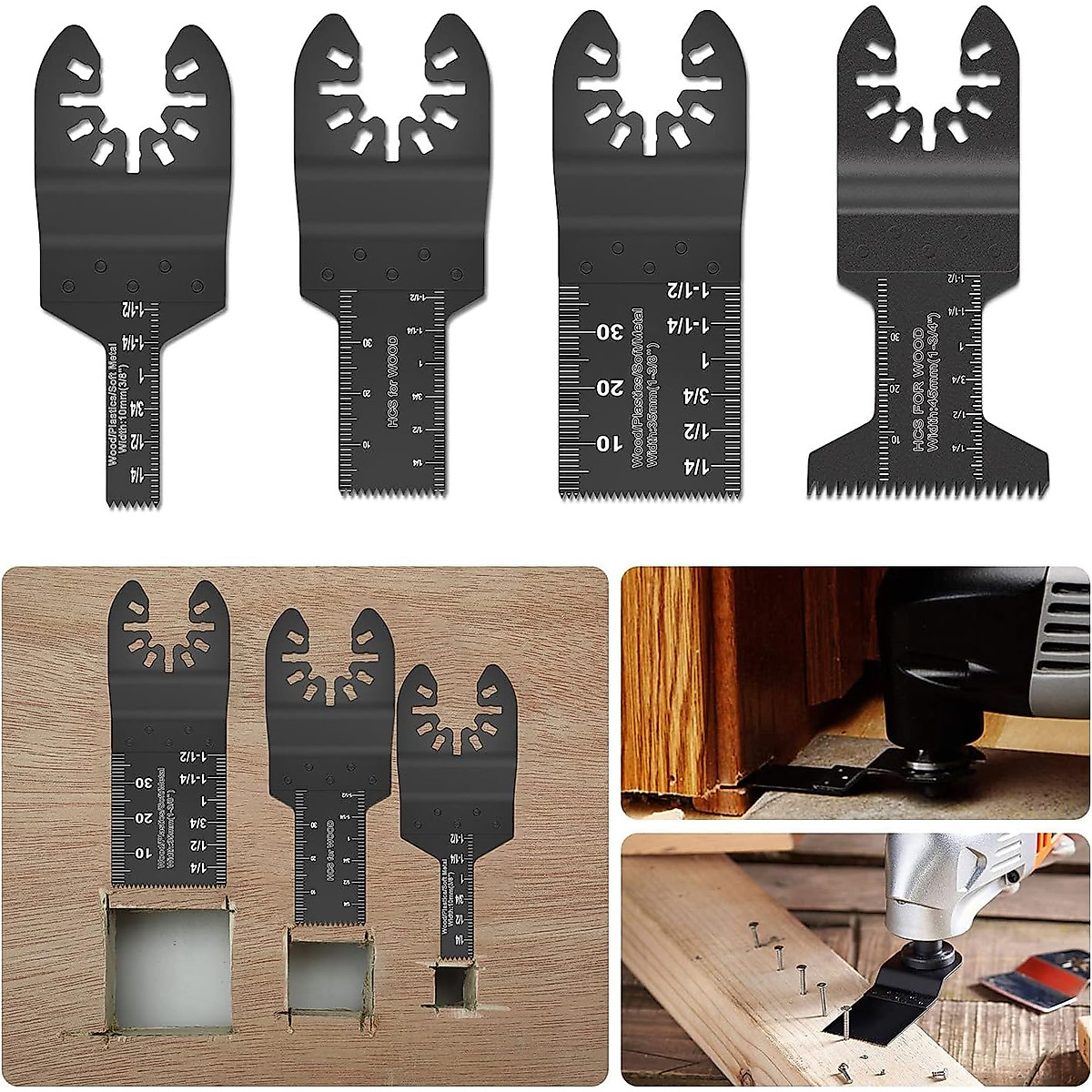 Protoiya 87 PCS Oscillating Tool Blades, Wood Metal Plastic Quick Release Oscillating Multitool Saw Blades Accessories with Sandpaper Compatible with Dewalt, Milwaukee, Makita, Ryobi, Rockwell, Bosch