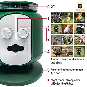 Newest Expanded Detection Range Solar Animal Repeller - Animal Repellent Outdoor Motion Activated by 2 Newest Sensors, Wider Range of 220 Degree, Stronger LED Lights and 2 Alarms, USB Cable