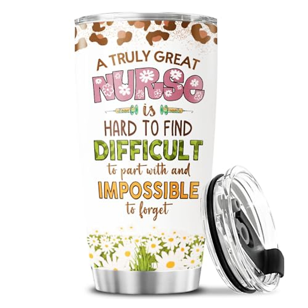 HUBUPU Nurse Gifts, Tumbler 20 Oz With Lid And Straw, A Truly Nurse, Tumblers Nurses Coffee Cups Week For Nursing Women School