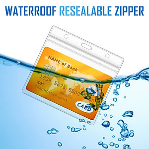 Eaasty 200 Pack Neck Hang Badge Holder with Labels, Clear Hanging Lanyard Style Name Badges Waterproof Name Tag Badge Holders with Lanyard for Meeting Seminar Show Event and Conference