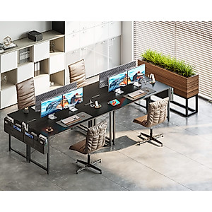 AODK 63 inch Small Computer Desk with Power Outlet for Small Spaces Home Office Student Laptop PC Writing Desks with Storage Bag Headphone Hook, Black