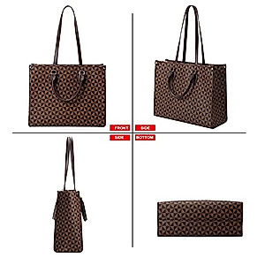 Alena Culian Womens Leather Handbag With Shoulder Strap Foral Pattern PVC Top Handle Large Tote Satchel Crossbody Shoulder Bags (White)