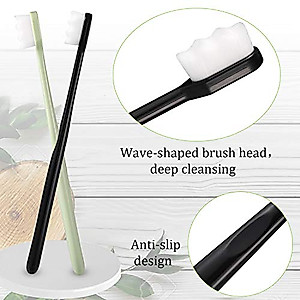 Patelai 16 Pieces 20000 Bristle Toothbrush Extra Soft Toothbrush Micro-Nano Manual Toothbrush Adult Toothbrush with 20000 Soft Bristle for Fragile Gums Adult Kid Children (White Brush Head)